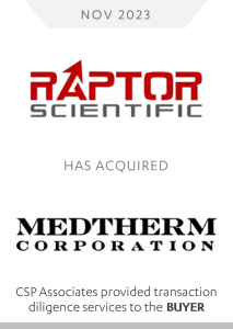 Raptor Scientific has acquired MedTherm - CSP Associates